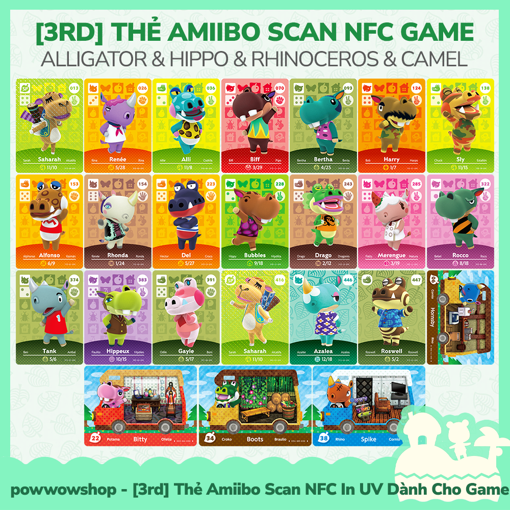 [Sẵn VN - Hỏa Tốc] 3rd Thẻ Amiibo Scan NFC Alligator & Hippo ...