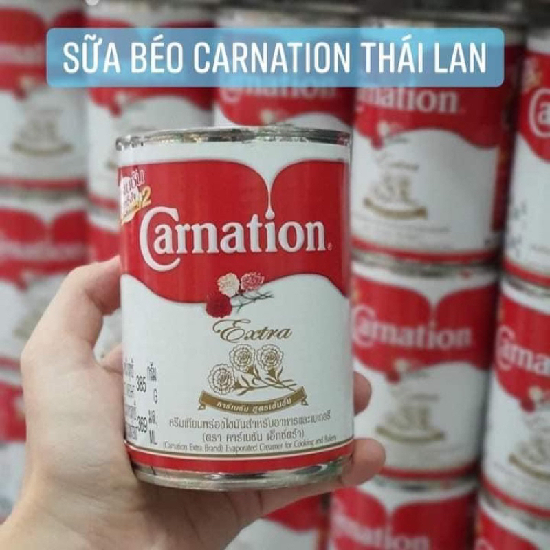 SỮA BÉO HOA HỒNG CARNATION THÁI LAN ( SỮA TAM HOA - SỮA BA BÔNG ) 385ML ...