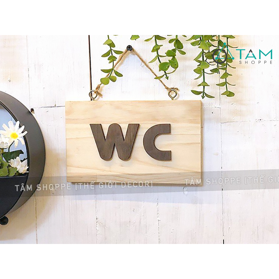 Bảng WC treo cửa gỗ tự nhiên chữ nâu đen đơn giản BTCK-WC-02_TTTM ...