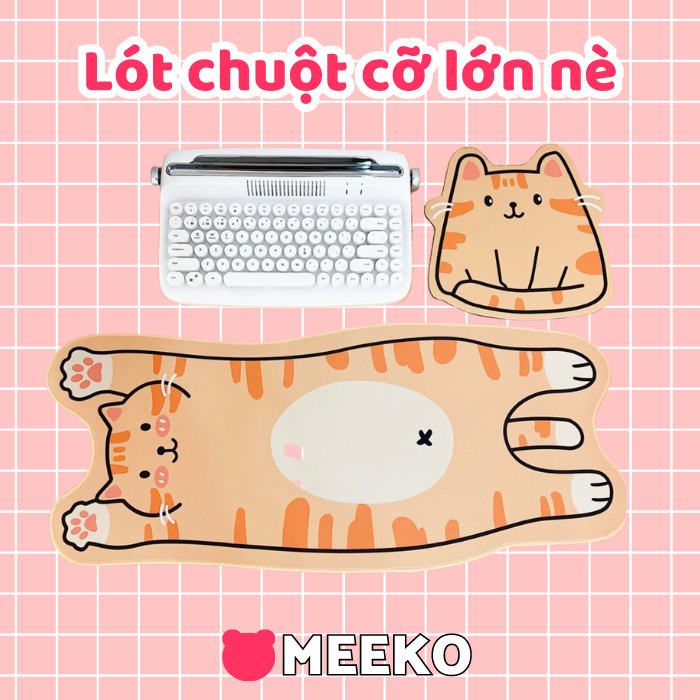 Lót chuột, bàn phím máy tính cute Mèo và Gấu chống bẩn/ Lót chuột Magu ...