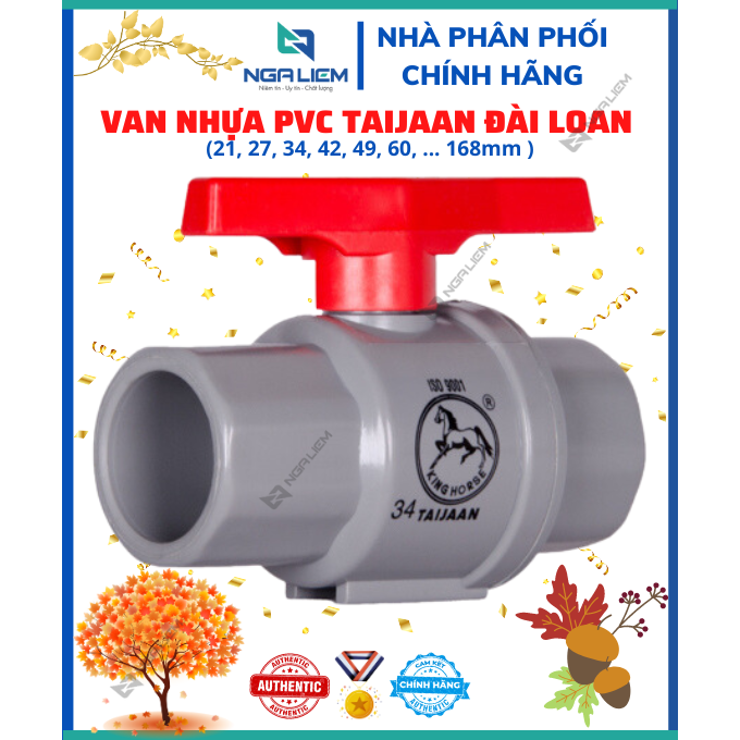 Van nhựa PVC Tay trắng/đỏ 21, 27, 34, 42, 49, 60, ... 168mm Taijaan Đài ...