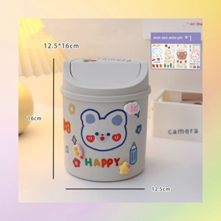 Thùng Rác Mini Siêu Cute Nắp Lật - Sọt Rác Để Bàn Dung Tích 4L decor ...