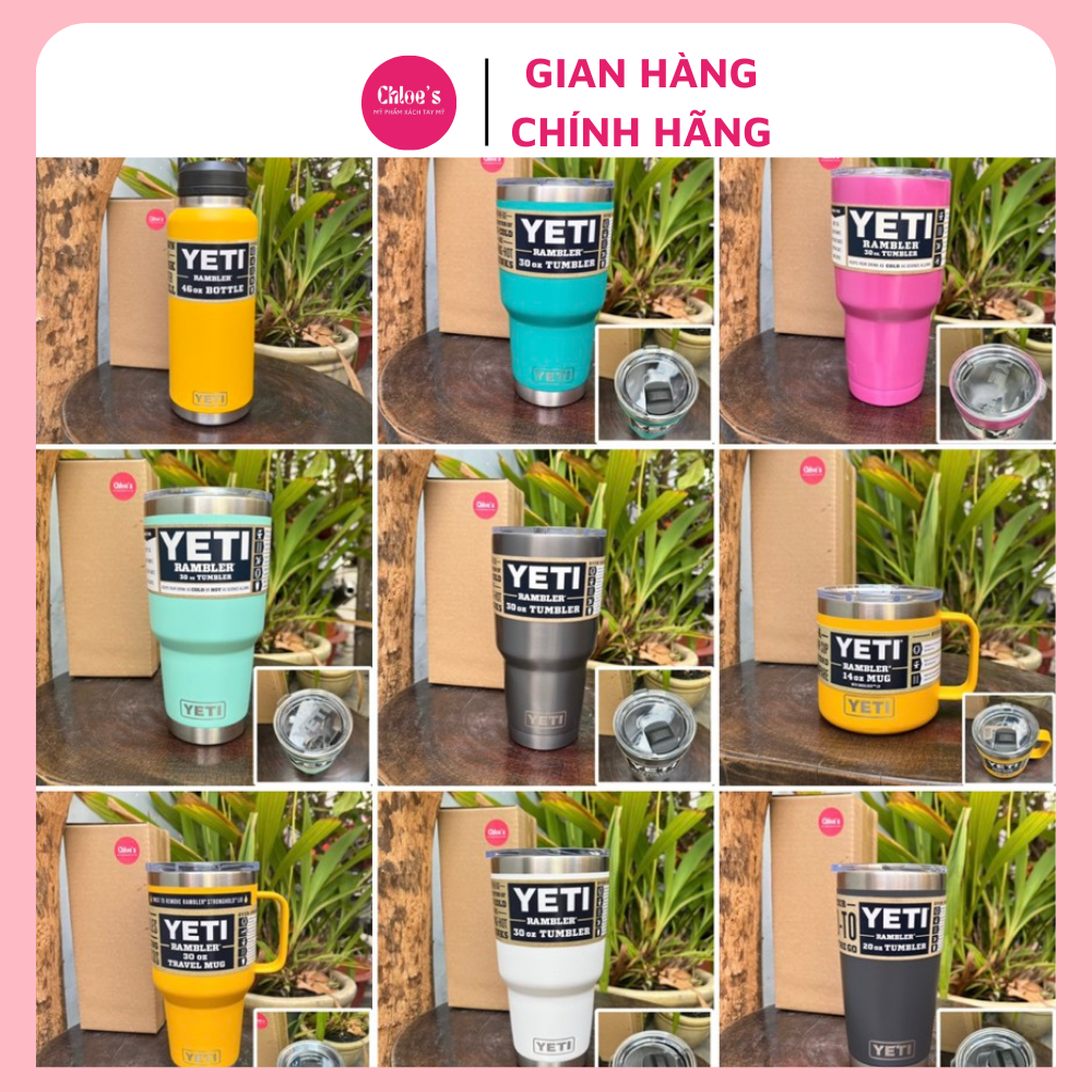 Bình giữ nhiệt yeti ly yeti chính hãng tumbler rambler 20oz 10oz nắp ...