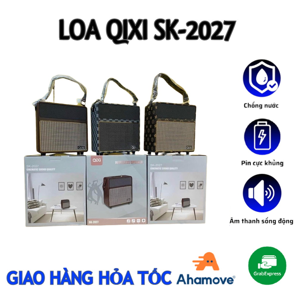 Loa Bluetooh Qixi Sk-2027 Mẫu Mới, Thiết Kế Cao Cấp, Nhỏ Gọn, Nghe Nhạc Cực Hay, Hỗ Trợ Cổng Mic ...