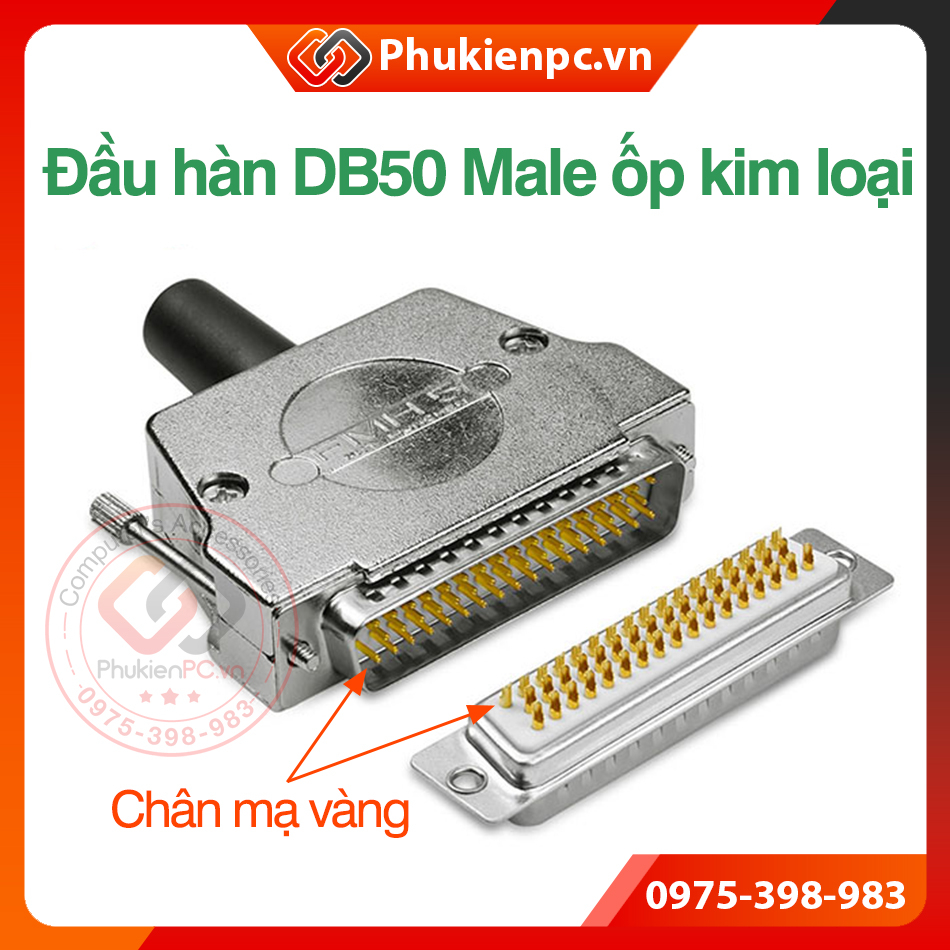 Đầu hàn COM DB50 Đực vỏ ốp kim loai Hàn cáp COM DB50 sang DB50 DB44 DB37 DB25 DB15 DB9 Cáp Riser ...