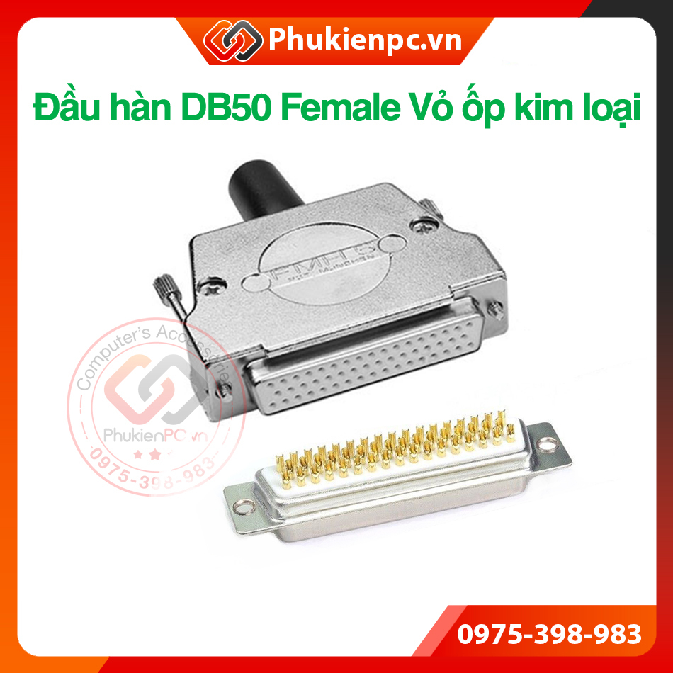 Đầu hàn COM DB50 Cái vỏ ốp kim loại.Tạo cáp COM máy công nghiệp CNC ...