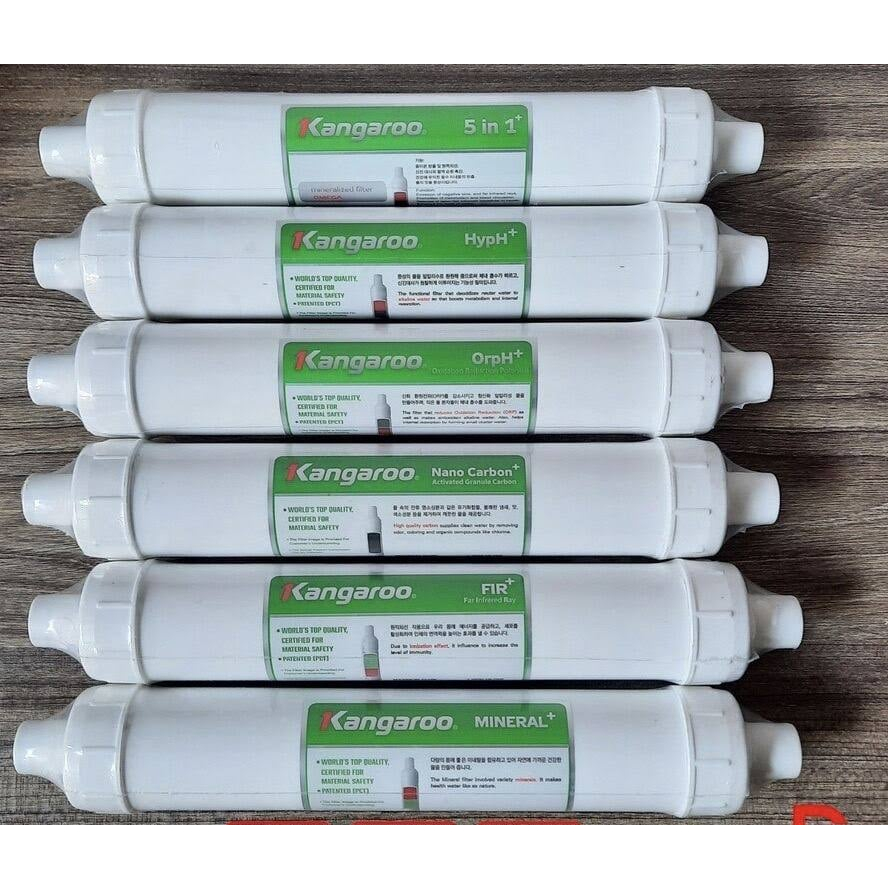 Combo 6 Lõi lọc nước 5678910 Hydrogen Kangaroo chính hãng (FIR+, OrpH+ ...