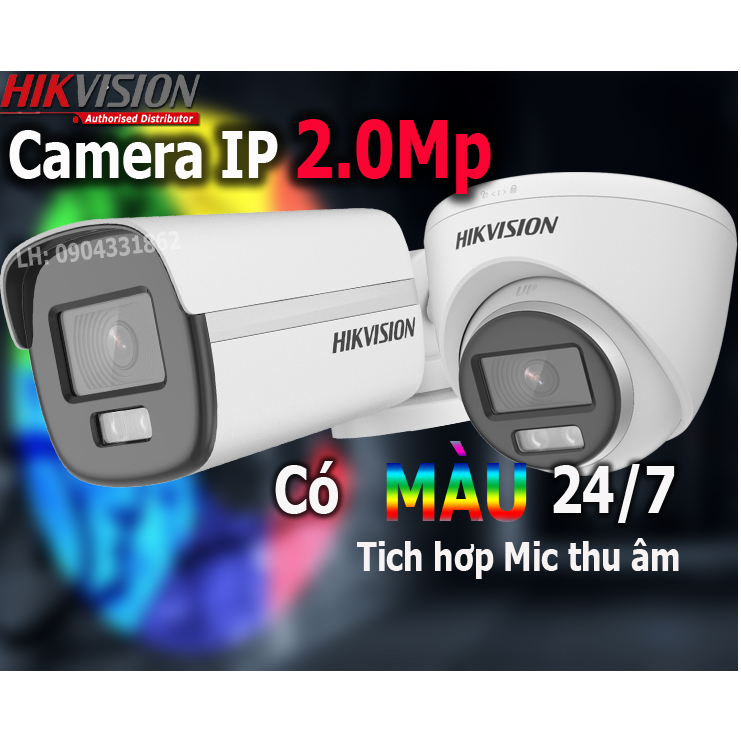 Camera IP Full Color có màu 24/7 tích hợp Mic, độ phân giải Full HD 2 ...