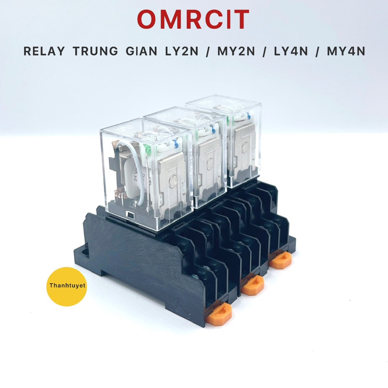 Rơ Le Trung Gian Omrcit Rơle Kiếng 12v 24v 220v đế 8 Chân 14 Chân