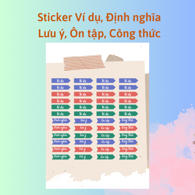 Sticker Ví dụ, Định nghĩa Lưu ý, Ôn tập, Công thức HXGS | Shopee Việt Nam