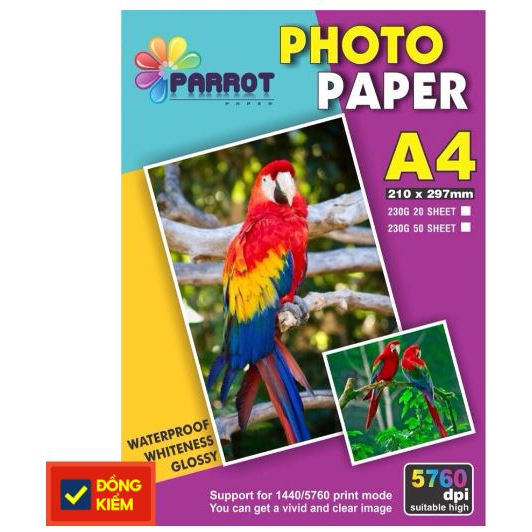 Giấy in PARROT A4 230g 1 mặt 50 tờ/xấp | Shopee Việt Nam