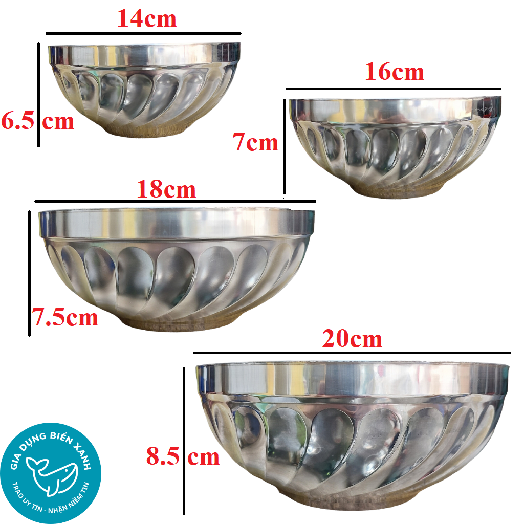 Tô inox cách nhiệt 2 lớp chống nóng size 14cm 16cm 18cm 20cm - Bát ăn cơm inox | Shopee Việt Nam