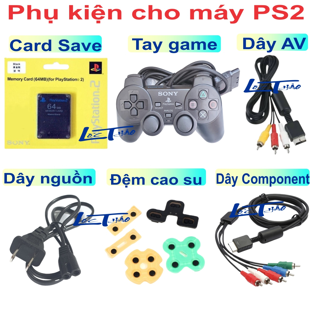 Phụ kiện PS2 các loại: Tay cầm PS2 - Dây AV PS2 - Dây Component PS2 ...