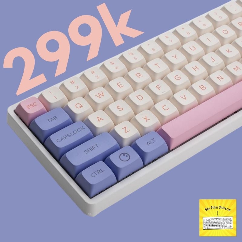 Keycap Bubble in Pink - Keycap Tím XDA Thick PBT dye-sub nút bàn phím ...