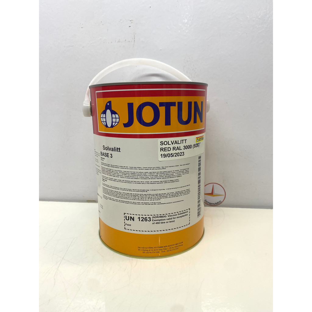 Sơn Chịu Nhiệt 600 oC Jotun Solvalitt Màu Đỏ Red 926 (RAL 3000)_ 5L ...