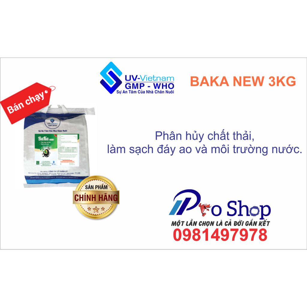 UV BAKA NEW 3Kg - Phân hủy chất thải, làm sạch đáy ao và môi trường nước. | Shopee Việt Nam