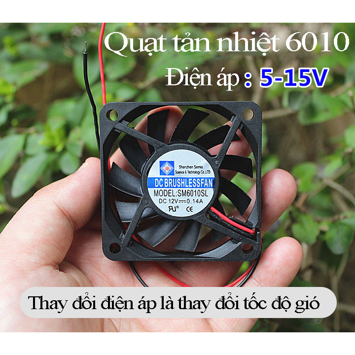 Quạt tản nhiệt 6010, quạt làm mát không chổi than 12v điện áp 5-15V | Shopee Việt Nam