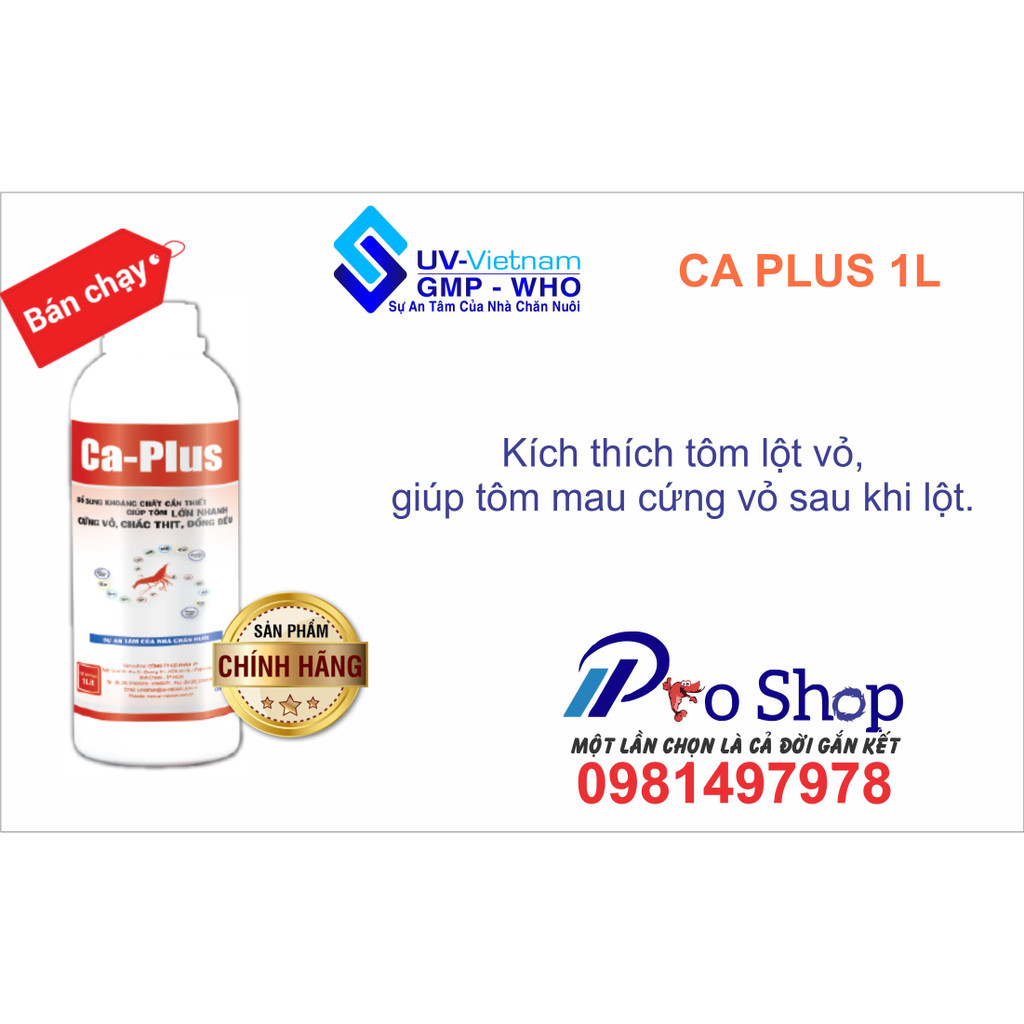 UV CA PLUS 1L Kích thích tôm lột vỏ, giúp tôm mau cứng vỏ sau khi lột. | Shopee Việt Nam