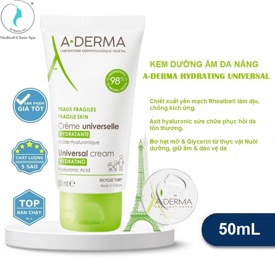[Chính hãng]Kem dưỡng ẩm cho da mỏng, nhạy cảm A-Derma Hydrating ...