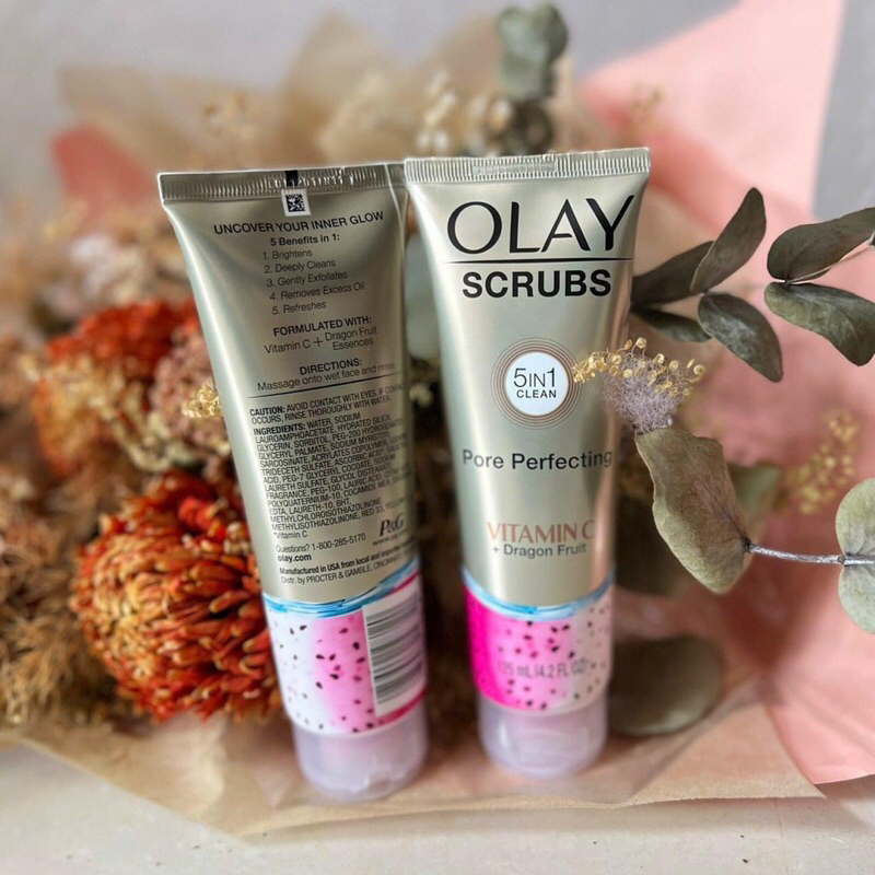 SỮA RỬA MẶT OLAY SCRUBS 5 IN 1 VITAMIN C + DRAGON FRUIT | Shopee Việt Nam