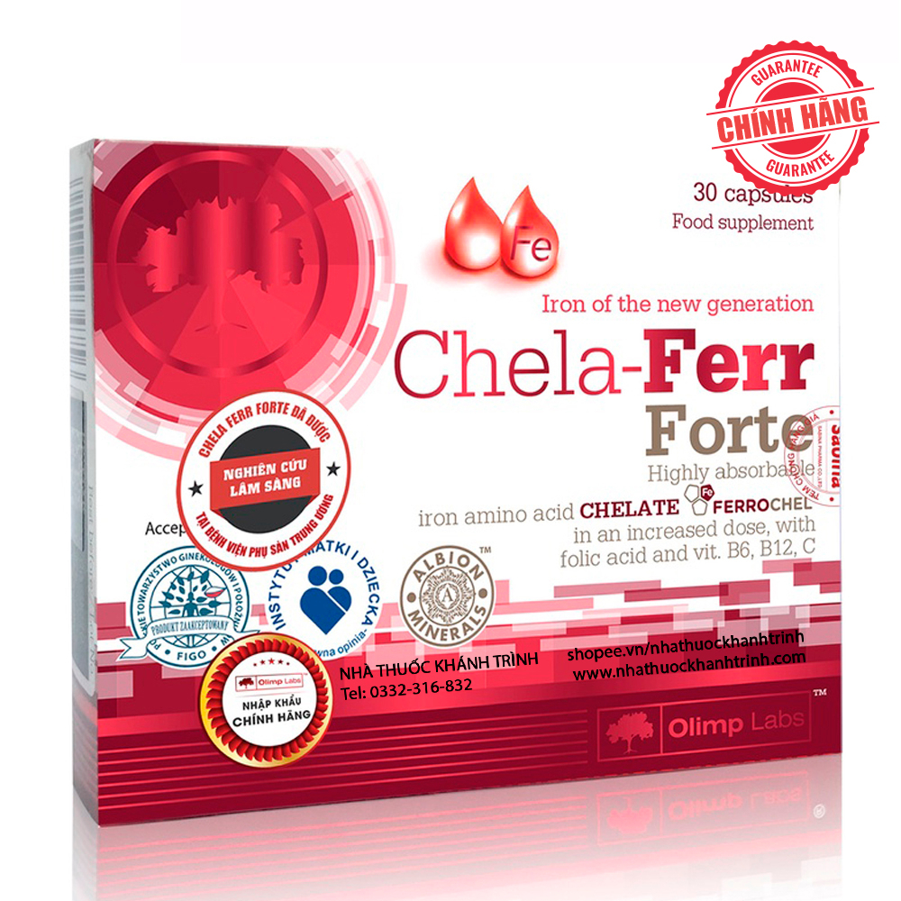Sắt Chela-Ferr® Forte cho bà bầu - 30 viên, chính hãng Ba Lan | Shopee ...