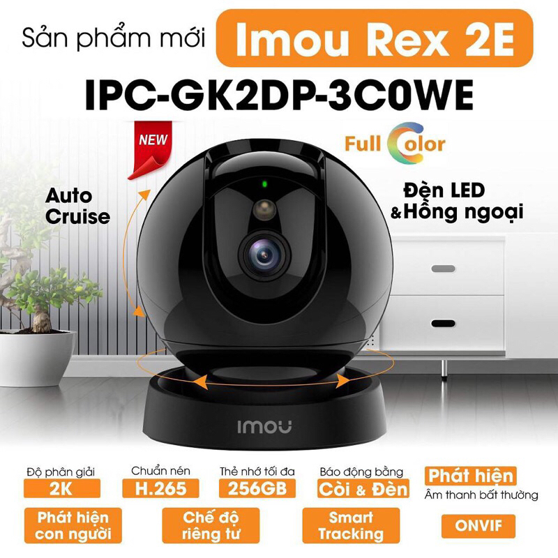 Camera wifi Imou Rex 4mp , Rex 5mp ,Rex 2E 3mp có màu ban đêm , Rex 2E ...