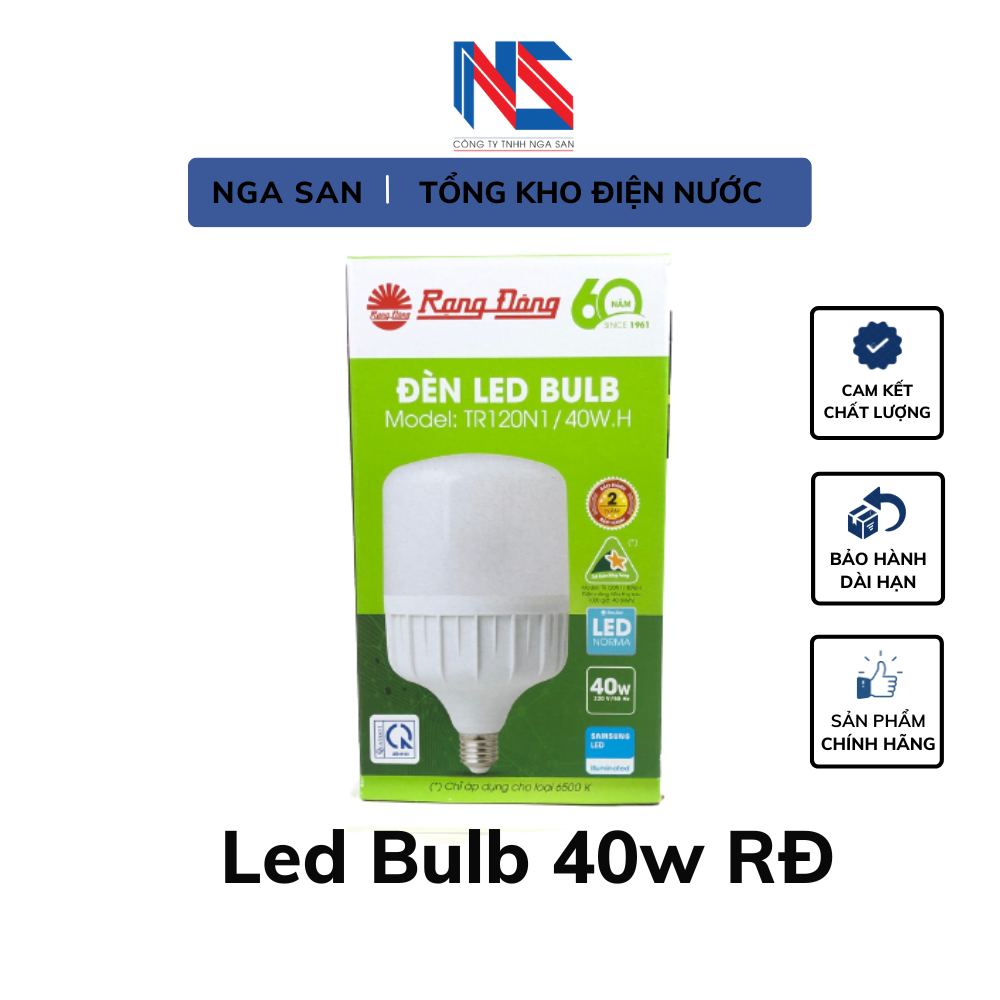 Bóng đèn Led Bulb trụ 40W Rạng Đông, tròn to siêu sáng tiết kiệm điện đui e27 Model LED TR120N1 ...
