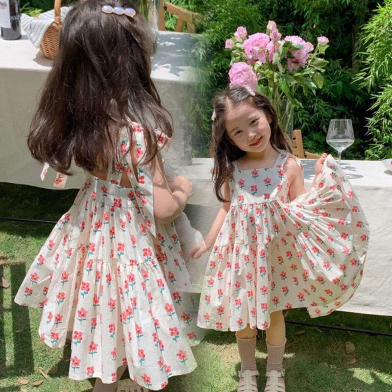 váy bé gái , váy dây , váy hoa nhà tú baby kids cho bé từ 12-37kg | Shopee Việt Nam