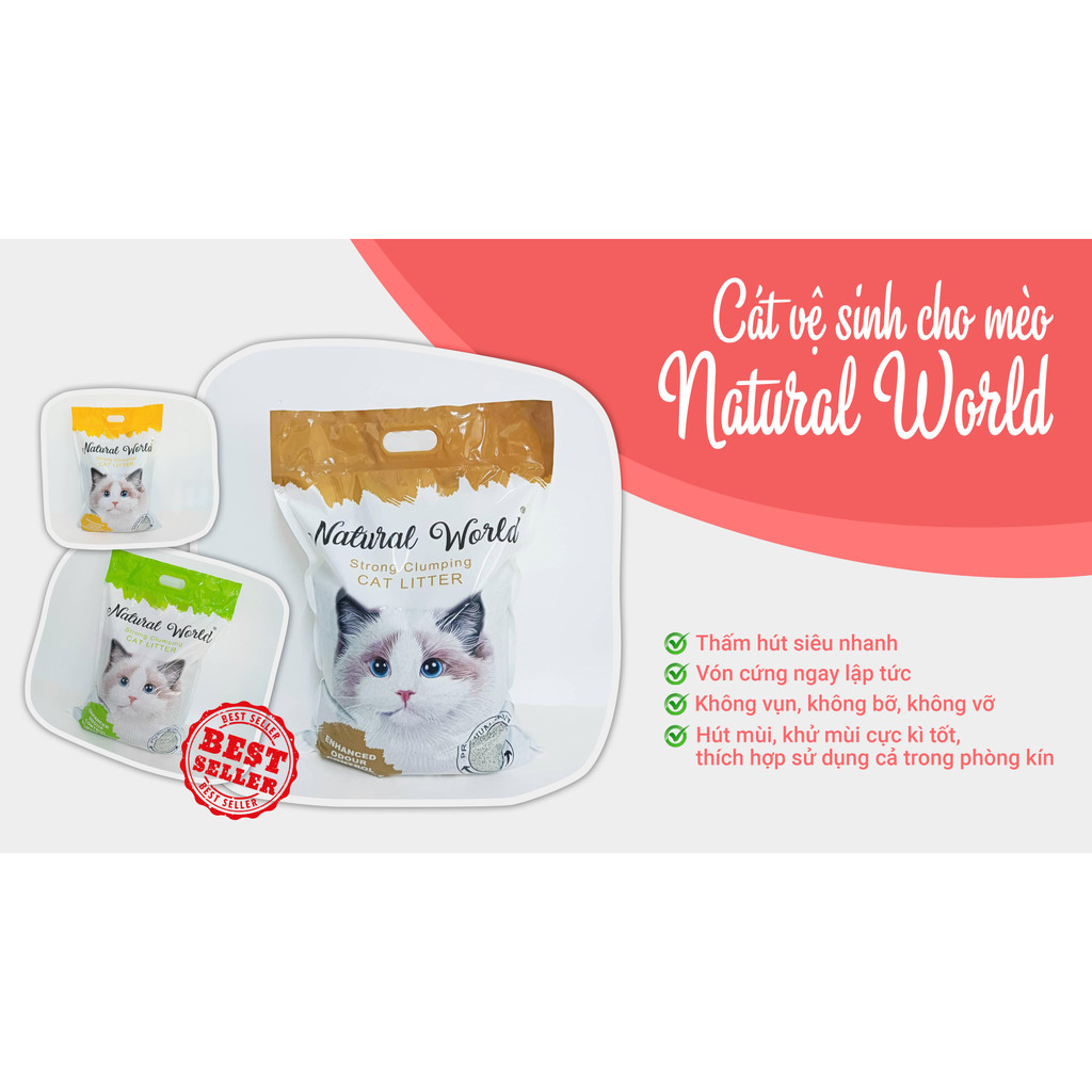 CÁT VỆ SINH CHO MÈO CHẤT LƯỢNG CAO - NATURAL WORLD 9L/ 4KG | Shopee Việt Nam