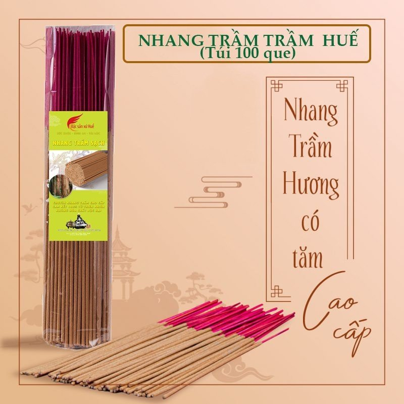 NHANG TRẦM SẠCH HUẾ CAO CẤP BÓ 100 QUE [Nhang Trầm Huế] | Shopee Việt Nam
