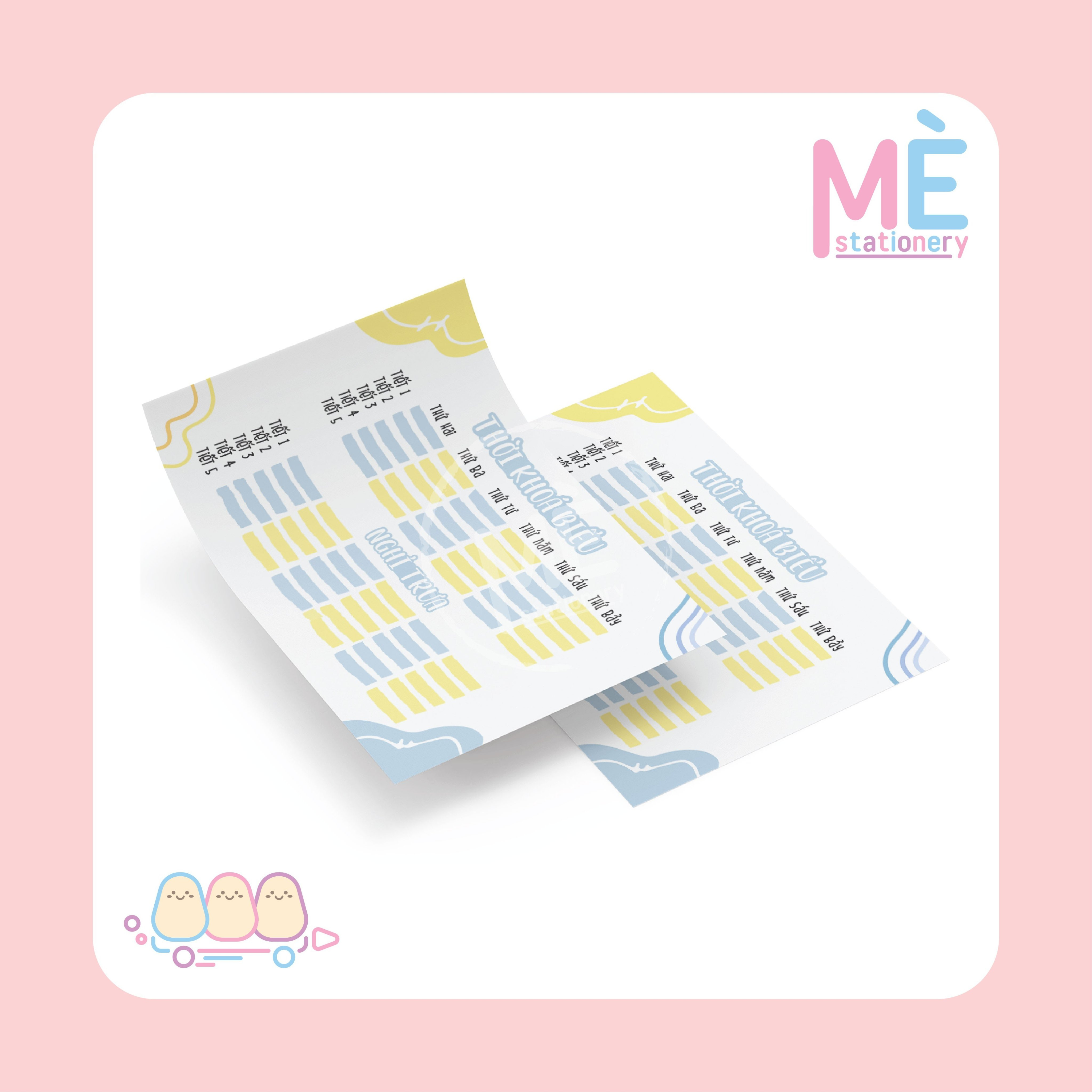 DECAL DÁN THỜI KHÓA BIỂU TIMETABLE I Sticker siêu dễ thương, tiện lợi ...