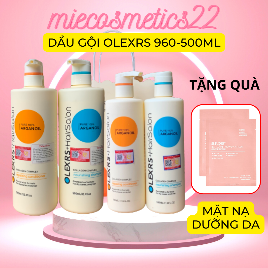 Cặp Dầu Gội+xả Olexrs Argan Oil Collagen cao cấp 960 - 500ml | Shopee ...