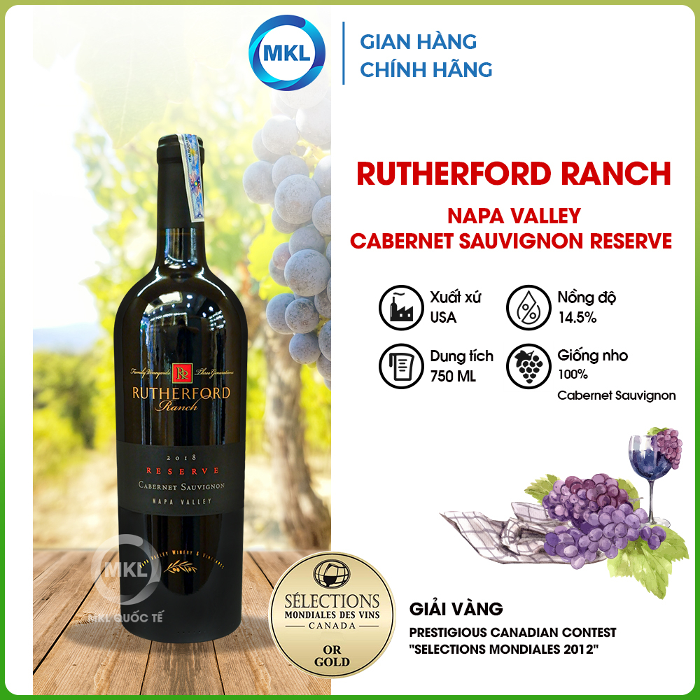 Rượu Vang Đỏ Rutherford Ranch Napa Valley Cabernet Sauvignon Reserve ...