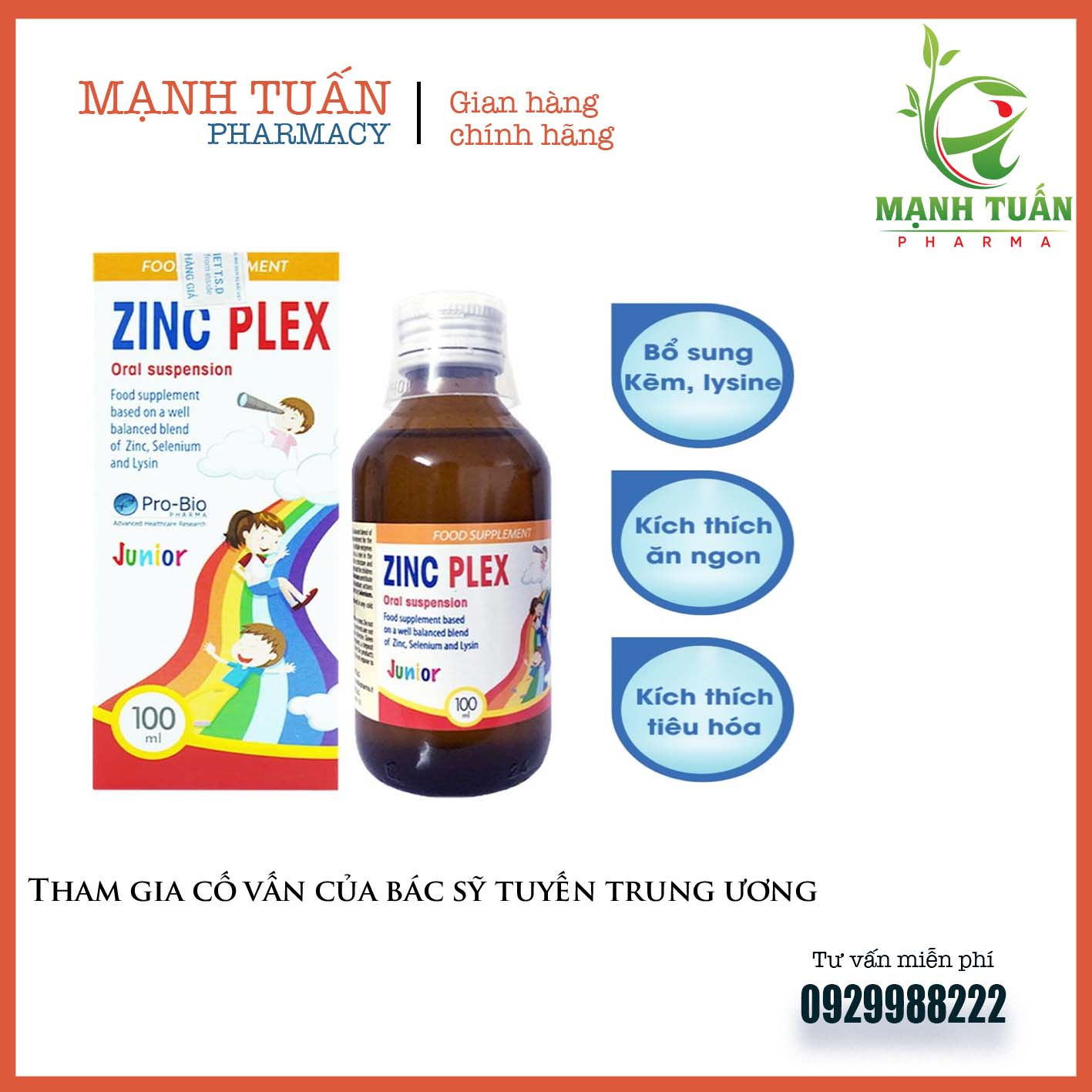 Kẽm ZinC Plex - Bổ sung Kẽm cùng Lysin và Selen kích thích ăn ngon ...