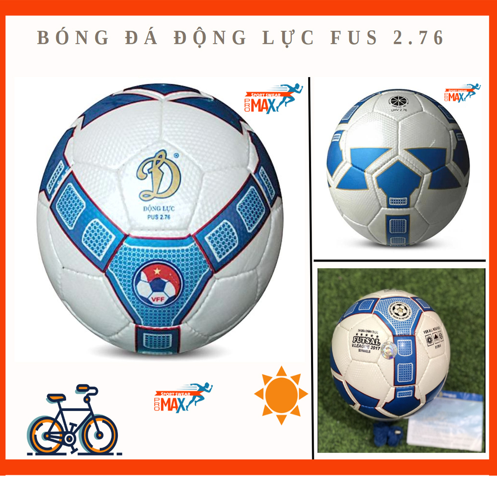 Bóng đá trong nhà, banh bóng đá FUTSAL UHV 2.76 màu trắng sọc xanh Thể ...