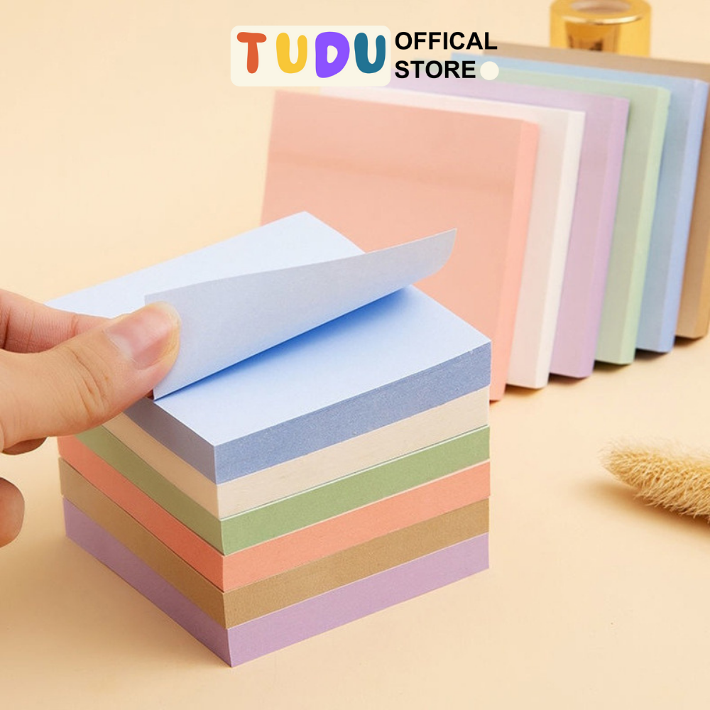 Giấy note set 100 tờ giấy ghi chú đa dạng màu sắc, giấy nhớ keo dán ...