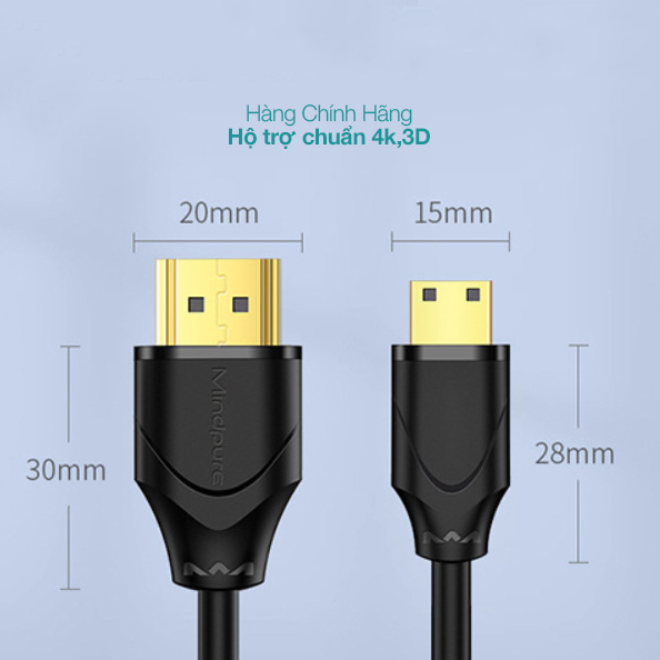 Dây HDMI to Mini HDMI | MINDPURE | 2.0-4K 60hz, Hỗ trợ 3D, Cao Cấp tốc ...
