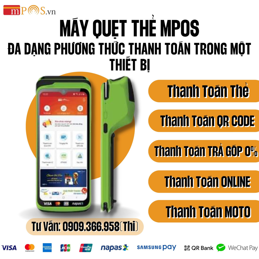 Máy Cà Thẻ/Quẹt Thẻ Mpos Hỗ Trợ Thanh Toán Mọi Loại Thẻ QR Code POS Có ...