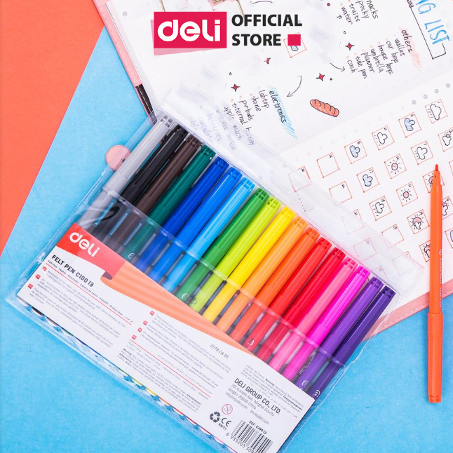 Bút màu nước 1.0mm Deli chuyên nghiệp - Bút dạ tô màu chất màu siêu bắt ...