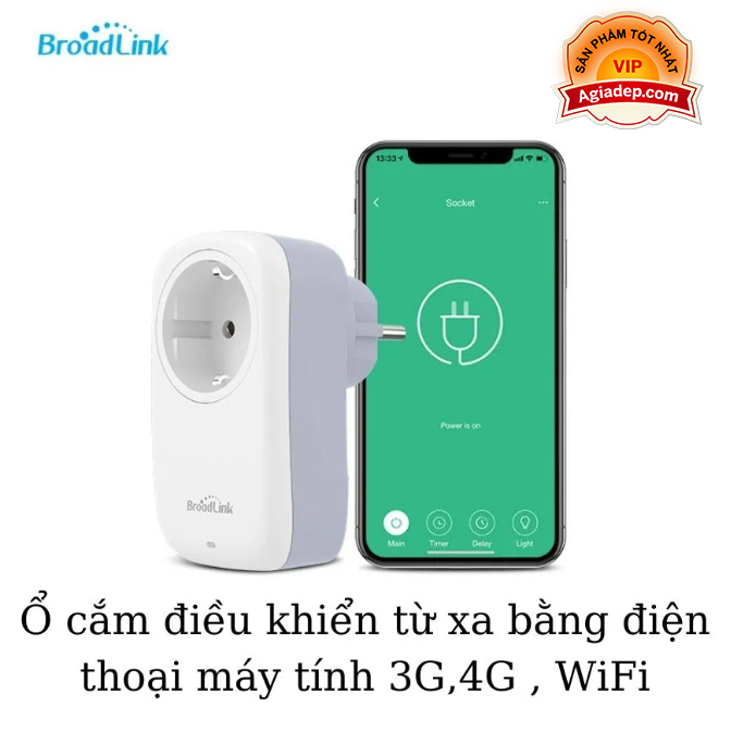 Ổ cắm điều khiển từ xa thông minh Broadlink SP4 Bản quốc tế Tiếng Anh SP4LEU 16A/220v/3000W ...