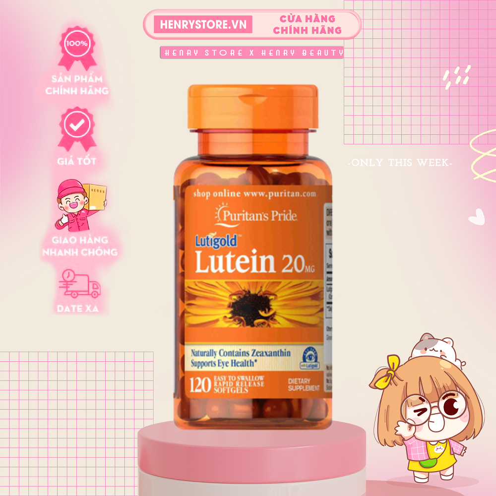 Viên uống bổ mắt, tăng cường thị lực Puritan’s Pride Lutigold Lutein ...