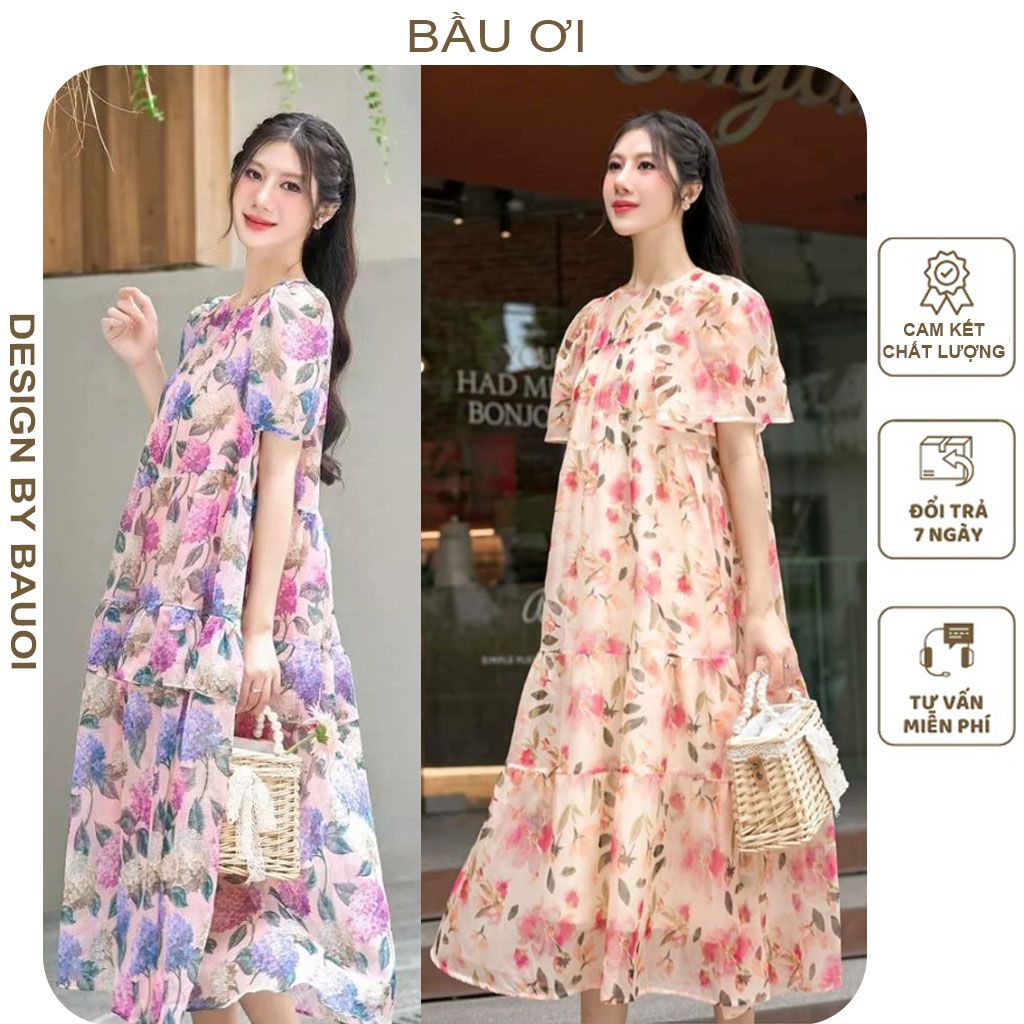 [V289] ĐẦM VÁY BẦU TIỂU THƯ HÀNG THIẾT KẾ DÁNG MAXI DÀI - ĐẦM BẦU CÔNG SỞ MÙA HÈ MẶC TRƯỚC VÀ ...