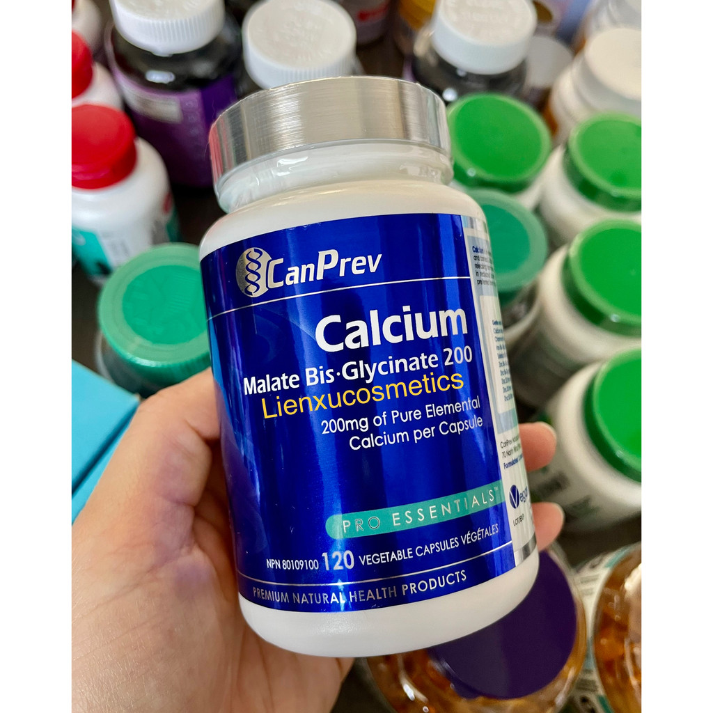 Bổ sung Canxi Calcium Malate Bis-Glycinate 200 của Canprev, hộp 120 ...