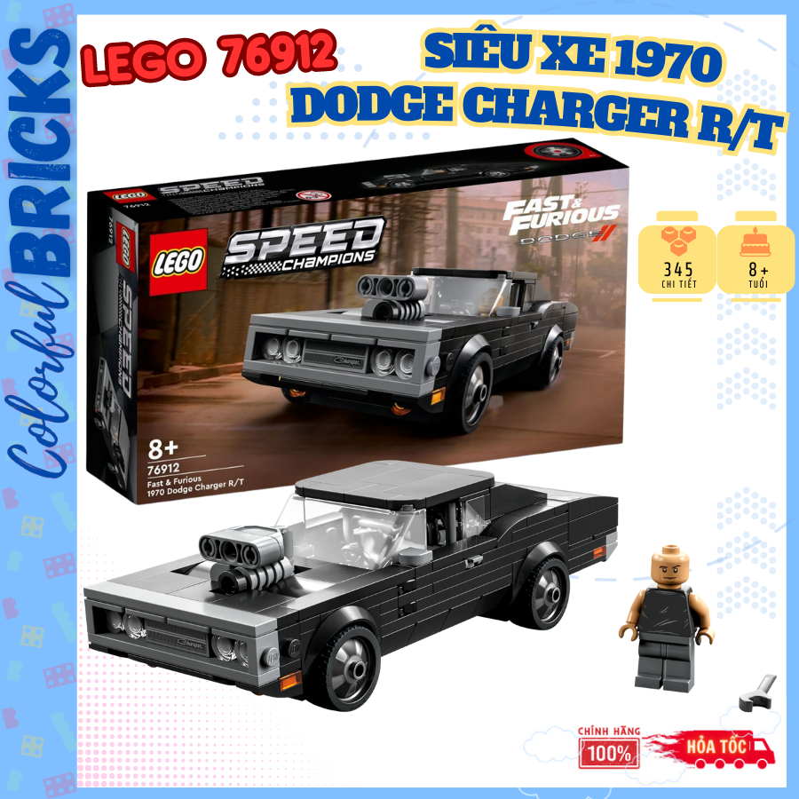 Lego 76912 Siêu xe 1970 Dodge Charge R/T 345 chi tiết - Lego Speed ...