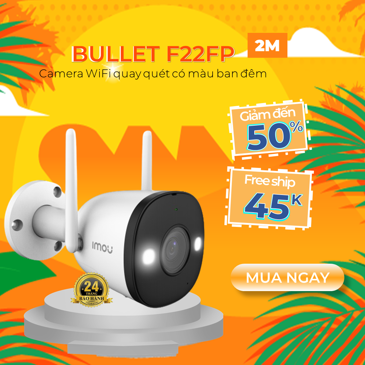 Camera Wifi IMOU F22FP 2mpx Full HD, Camera Ngoài Trời, Có màu ban đêm ...