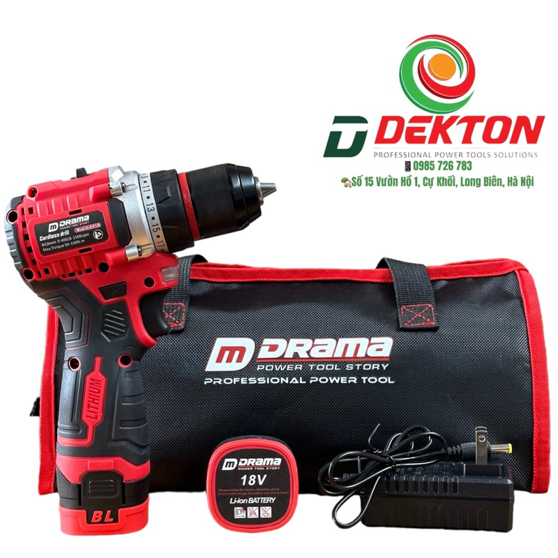 Máy Khoan Pin Drama - Pin 4 Cell - Đầu Kẹp Kim Loại - Có Khoá Trục ...