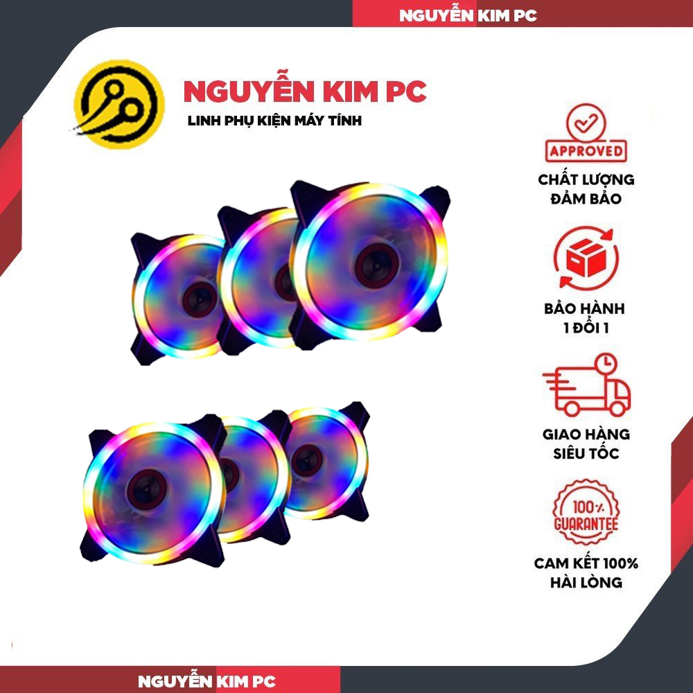 Combo 3 hoăc 5 Fan Led RGB Coolmoon+ Tặng Bộ Hub Kết Nối Nguồn Và Điều ...