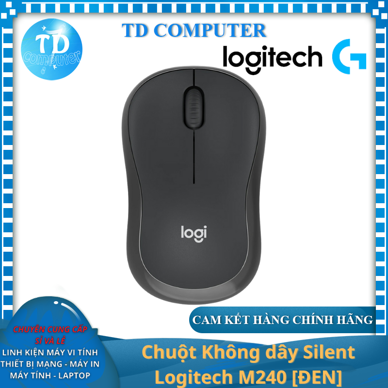 Chuột Không dây Silent Logitech M240 [ĐEN] (Bluetooth + Wireless Logi Bolt) - Hàng chính hãng ...