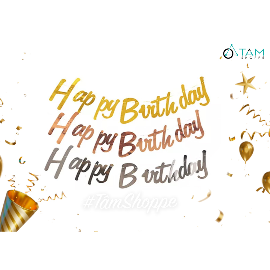 Dây chữ Happy birthday giấy chữ thường ép kim DCT-HPBD-01 | Shopee Việt Nam