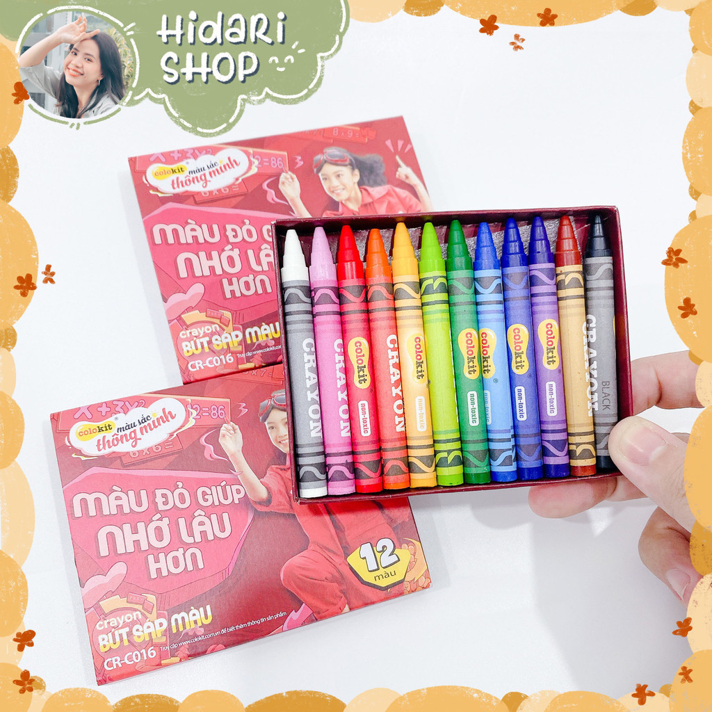 Hộp Bút Màu Sáp 12 Cây Gía Rẻ Thiên Long CR-C016- 12 màu - Hidari | Shopee Việt Nam